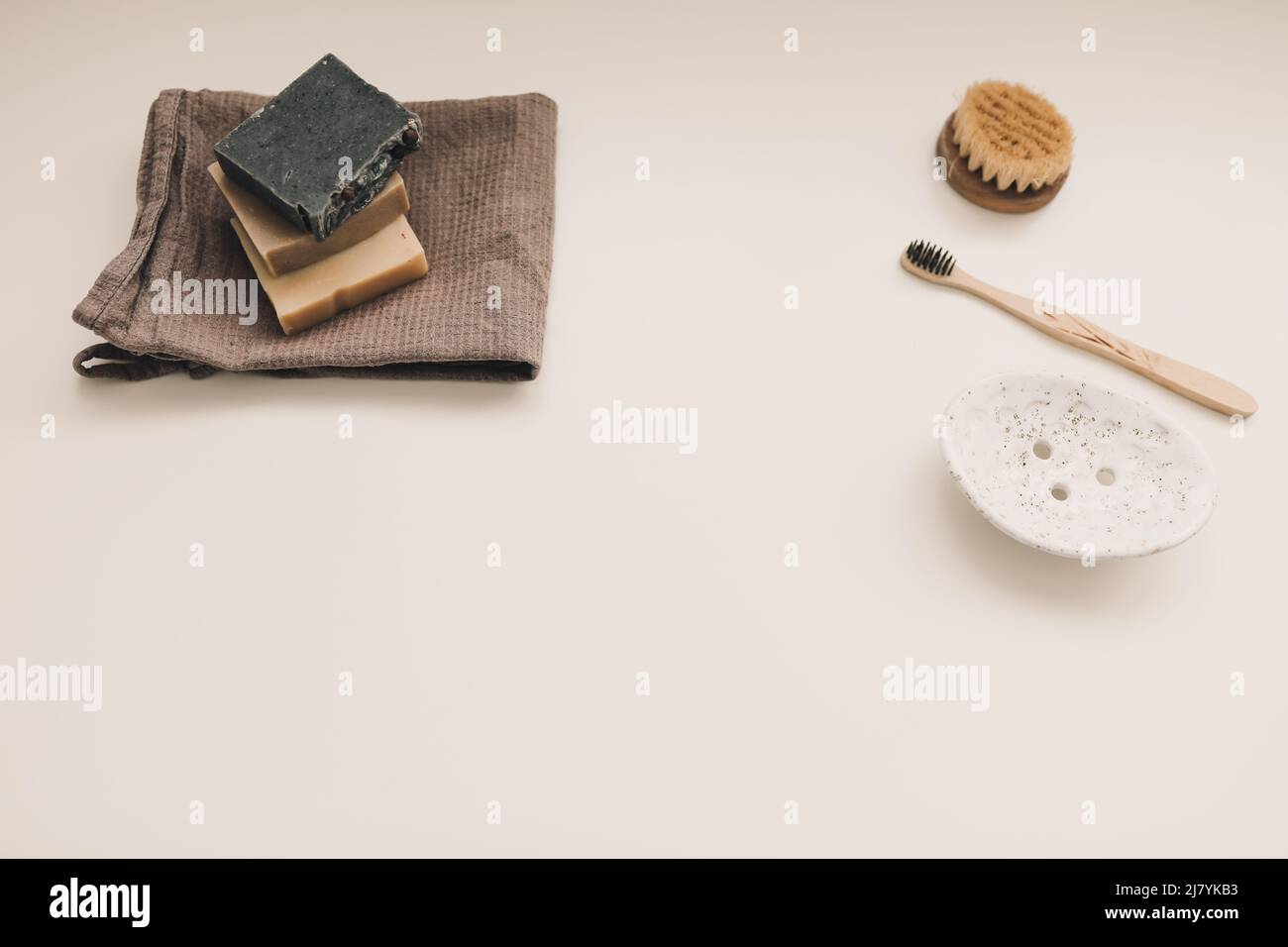 natural hygiene products, home soap, linen towel, eco friendly style ...