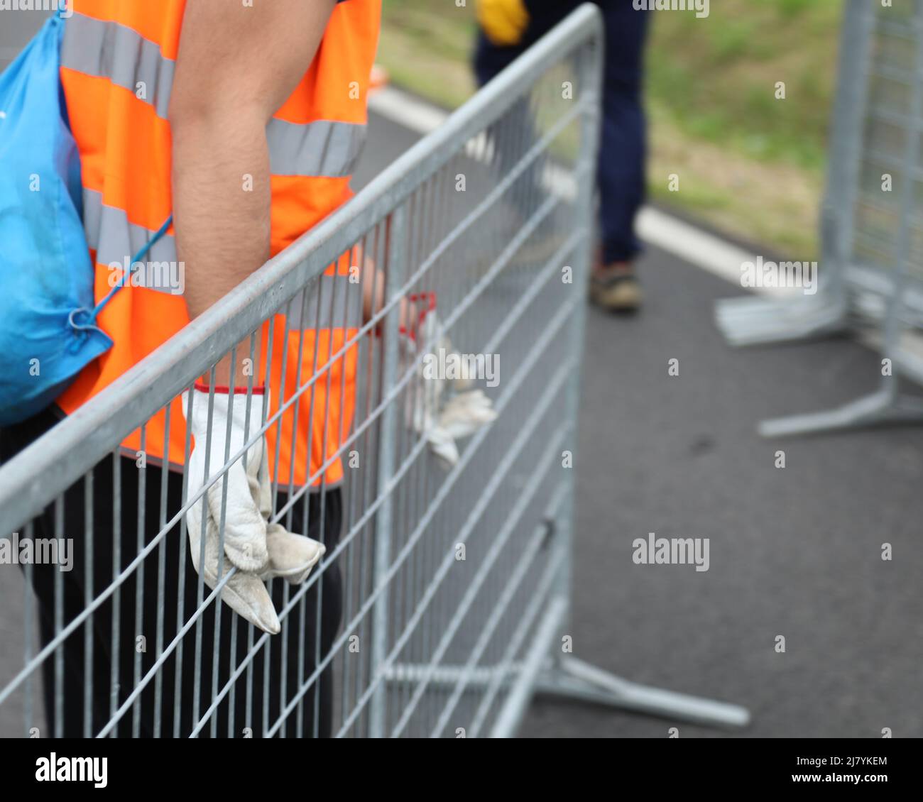 High visibility safety barrier fencing hi-res stock photography and ...
