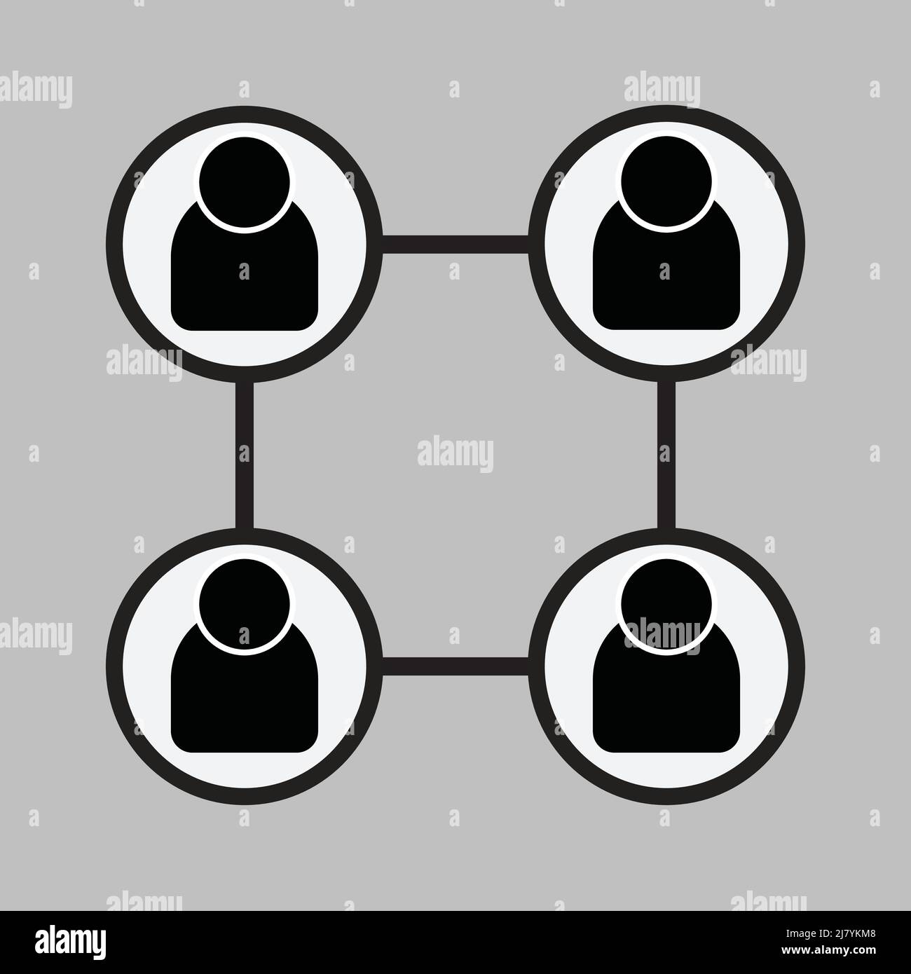 People square network work flow vector Stock Vector Image & Art - Alamy