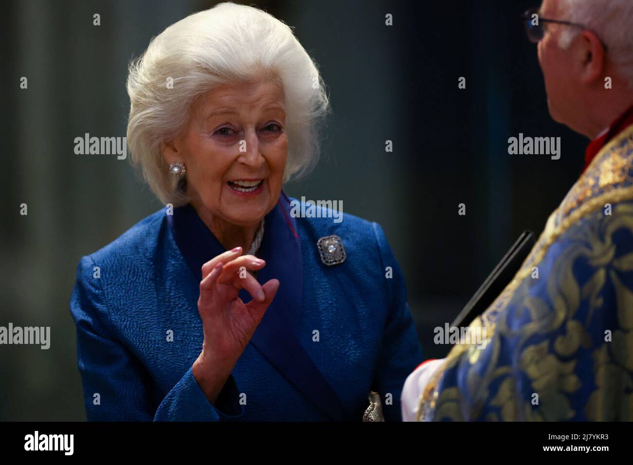 Princess Alexandra talks with the Dean of Westminster David Hoyle at a ...