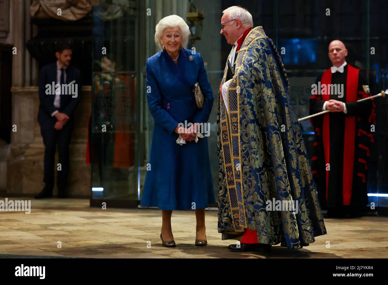 Princess Alexandra talks with the Dean of Westminster David Hoyle at a ...