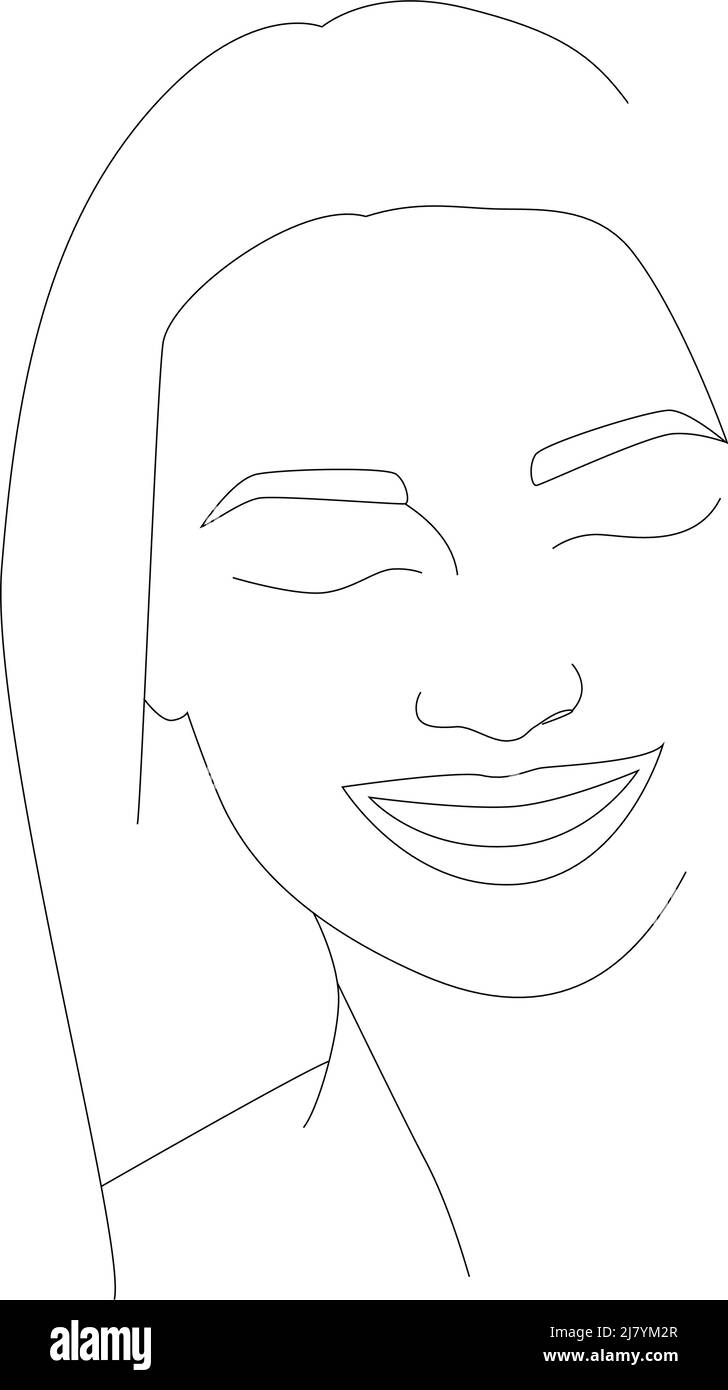Continuous line, drawing faces, the concept of fashionable minimalism ...
