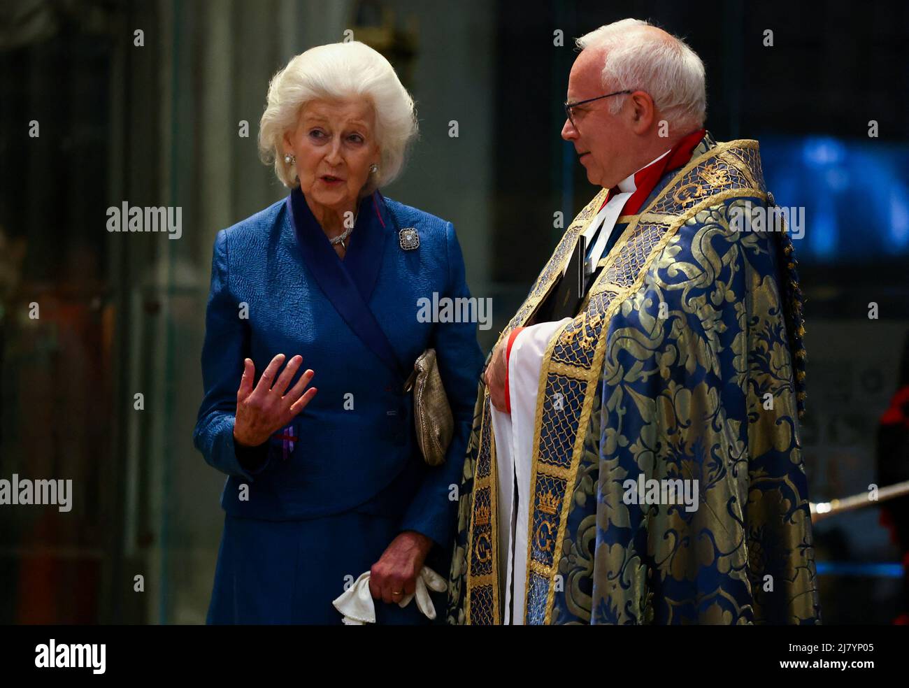 Princess Alexandra talks with the Dean of Westminster David Hoyle at a ...