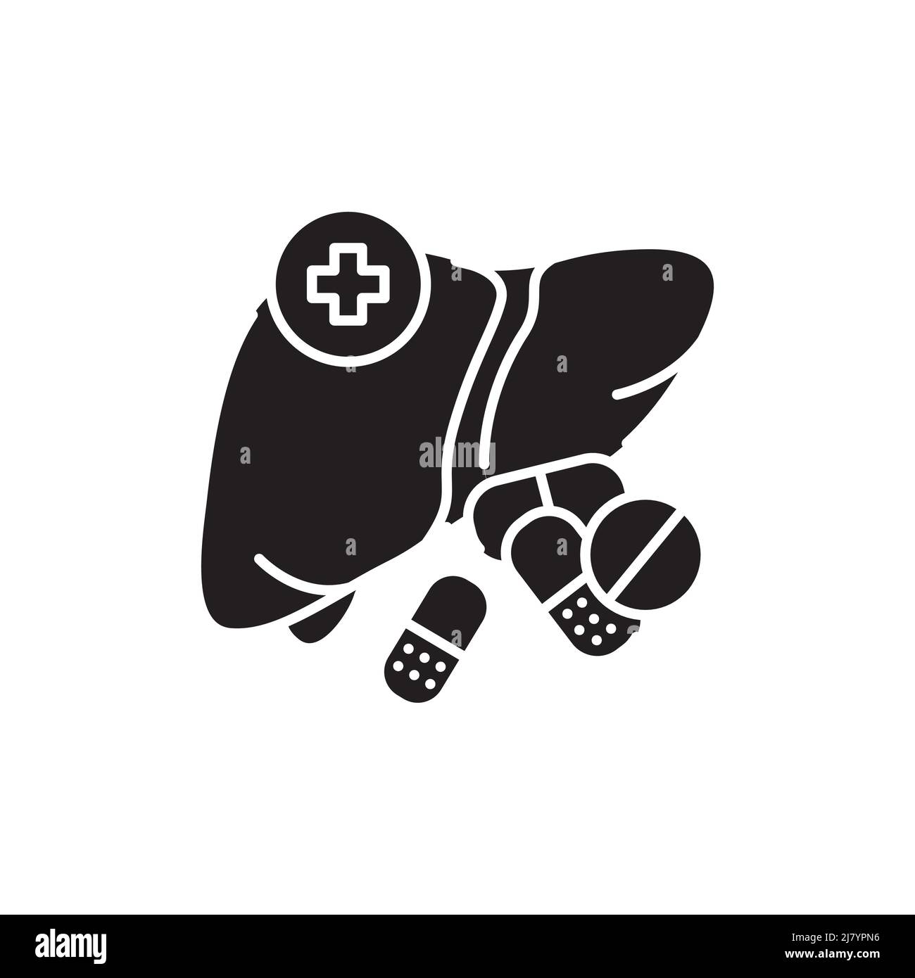 Medical treatment liver color line icon. Human diseases Stock Vector ...