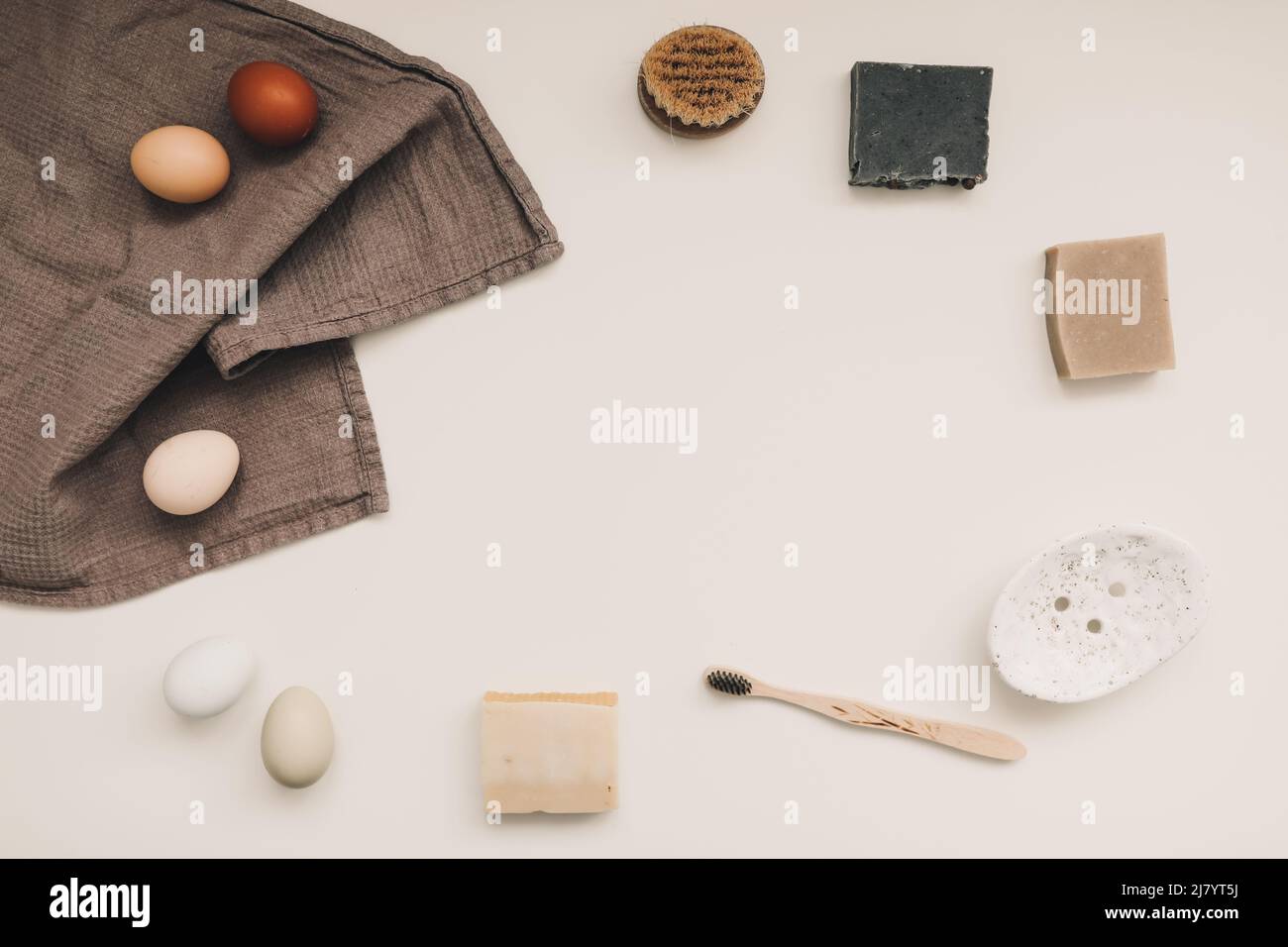 natural hygiene products, home soap, linen towel, eco friendly style ...