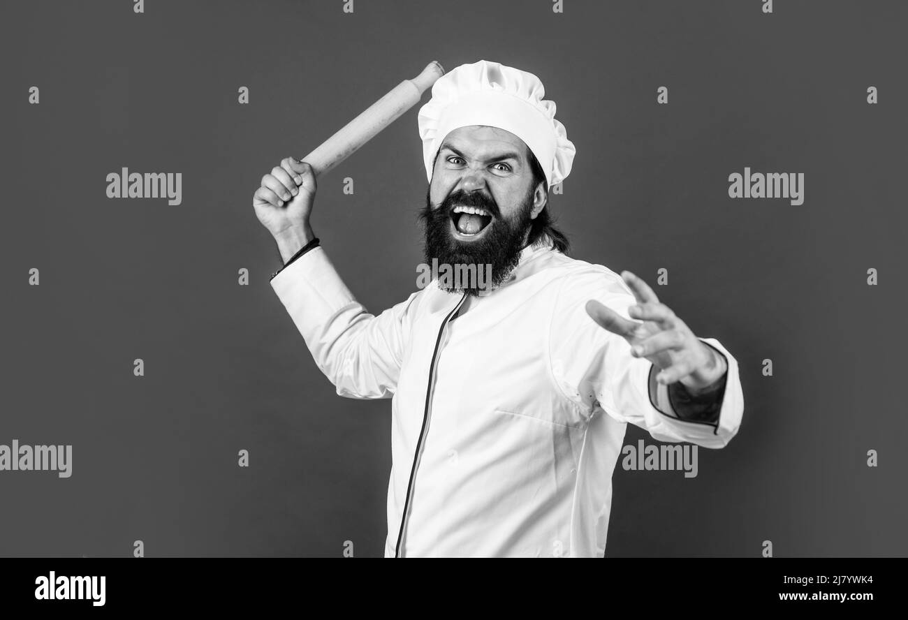 Angry chef rolling pin hi-res stock photography and images - Alamy