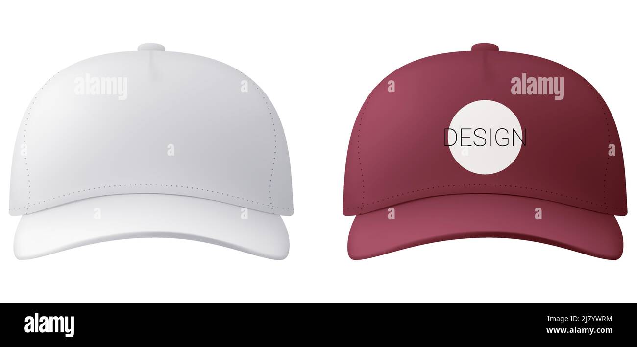 Vector caps in mesh gradient style. Editable illustration Stock Vector ...