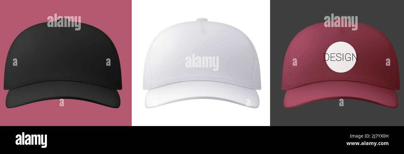 Vector caps in mesh gradient style. Editable illustration Stock Vector ...