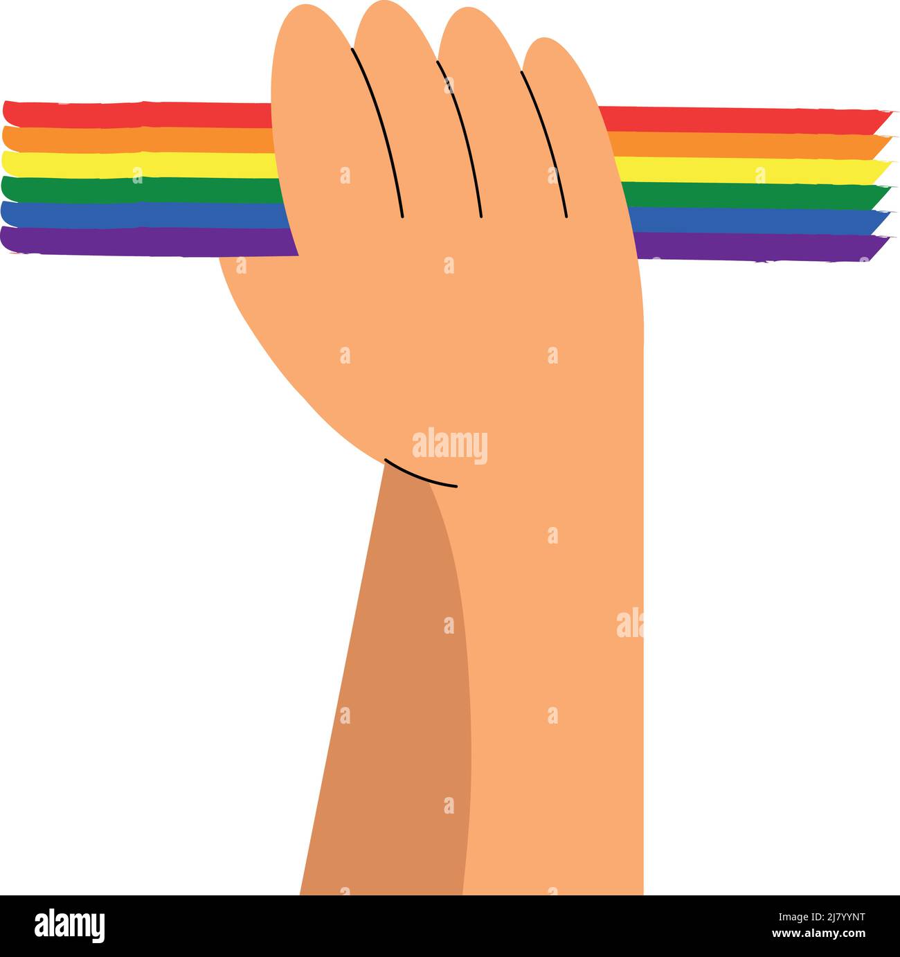 hand with lgbtq flag icon Stock Vector Image & Art - Alamy