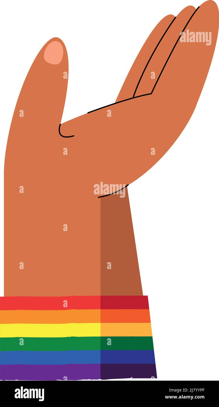 hand with lgbtq wristband icon Stock Vector Image & Art - Alamy