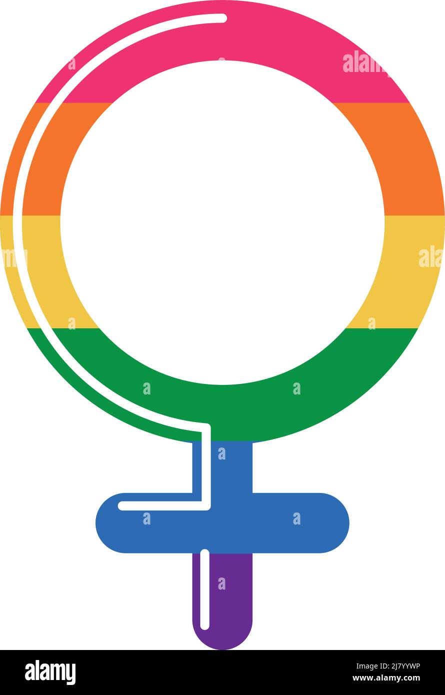 female gender with lgbtq flag icon Stock Vector Image & Art - Alamy