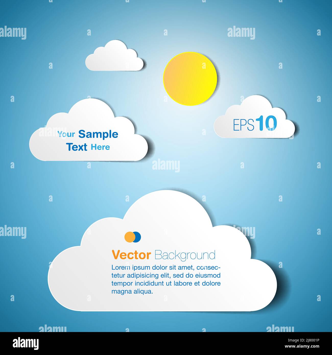 Cloud shape paper cutout design with your content Stock Vector Image ...