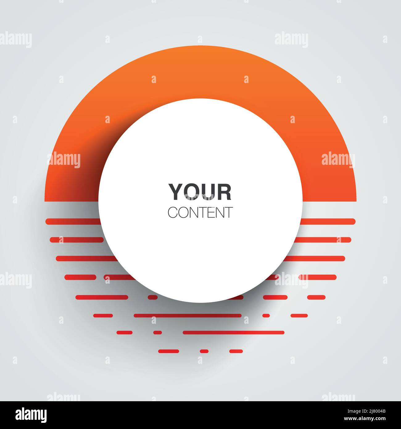 Minimalistic sunset and sea design with a circle text box Stock Vector ...