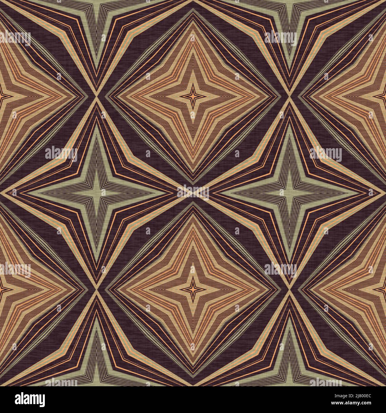 Earthy colours retro sixties geometric seamless pattern in variegated ...