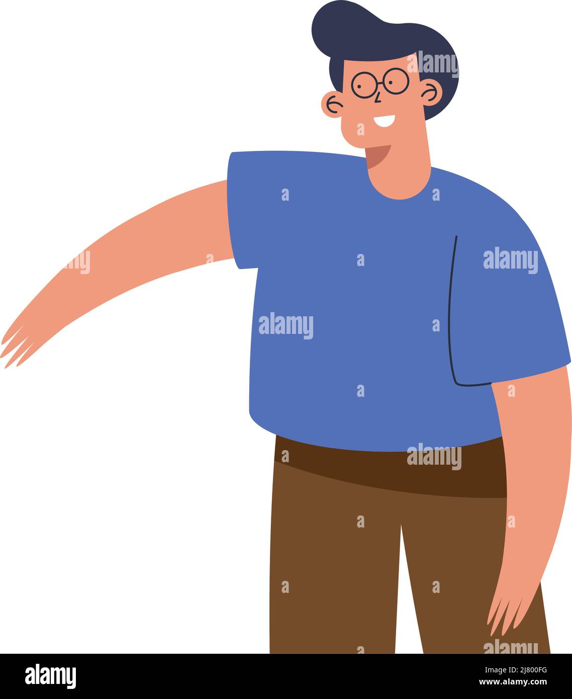 young man hugging position character Stock Vector Image & Art - Alamy