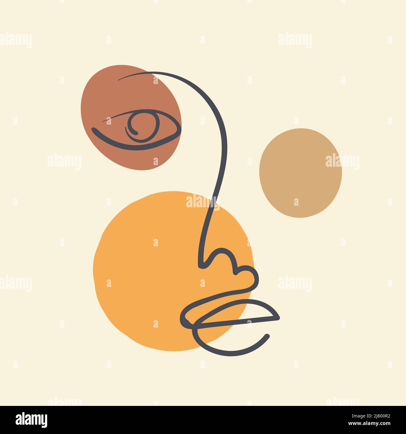 Abstract woman face one line drawing Stock Vector Image & Art - Alamy