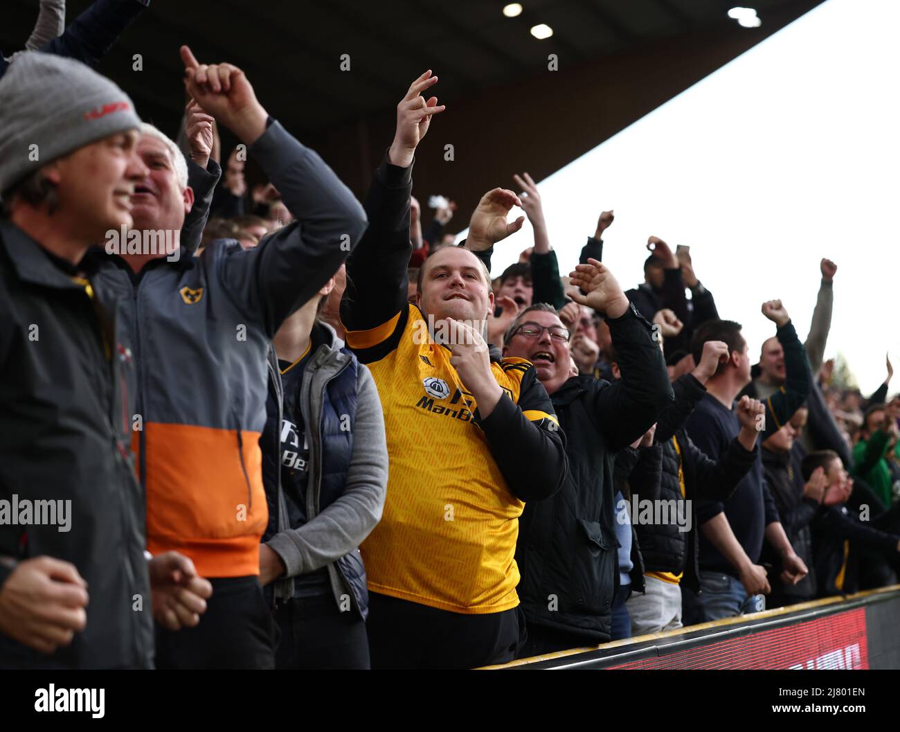 Wolverhampton, England, 11th May 2022. Wolves fans taunt the Manchester ...