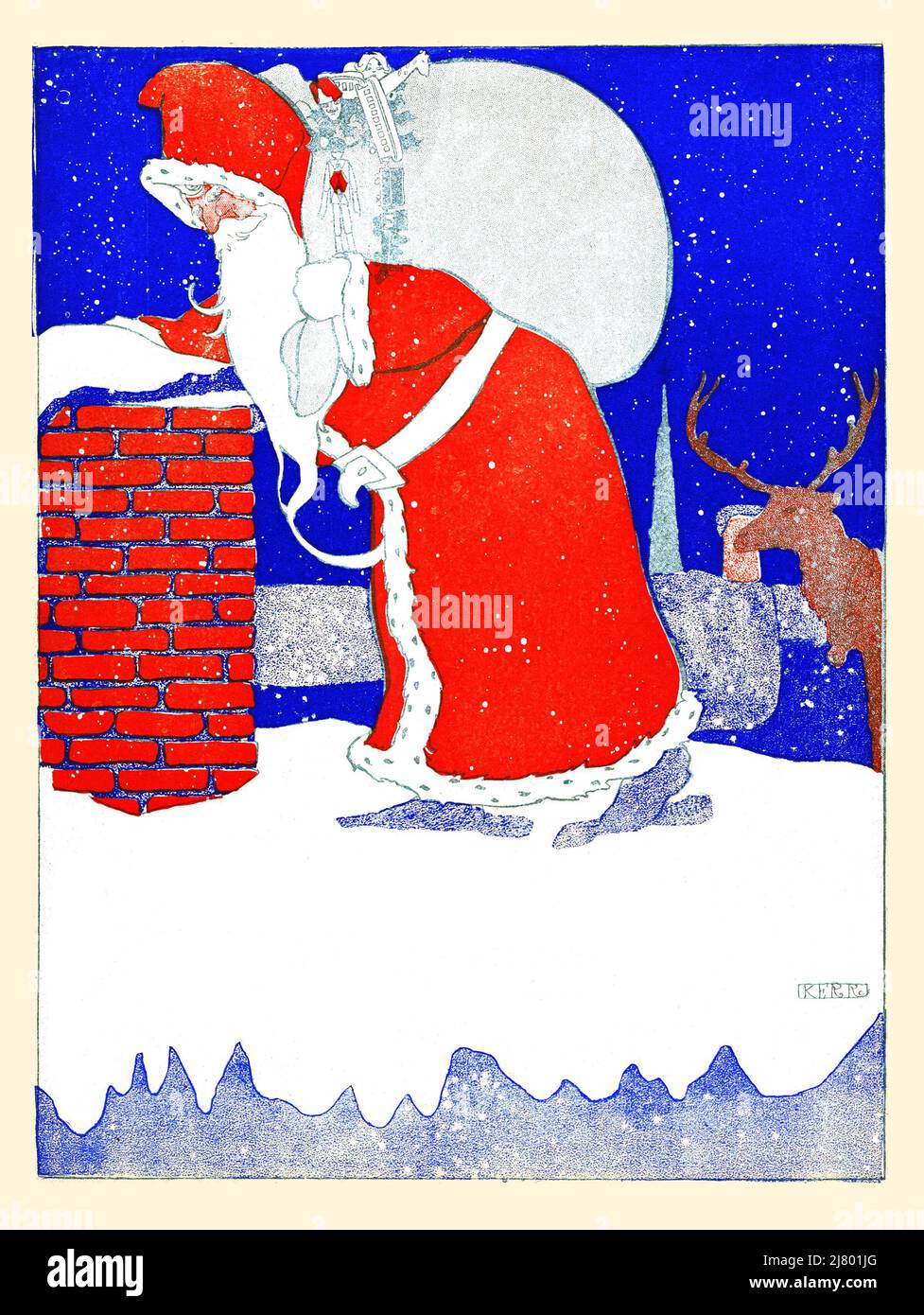 Rooftop chimney santa hi-res stock photography and images - Alamy