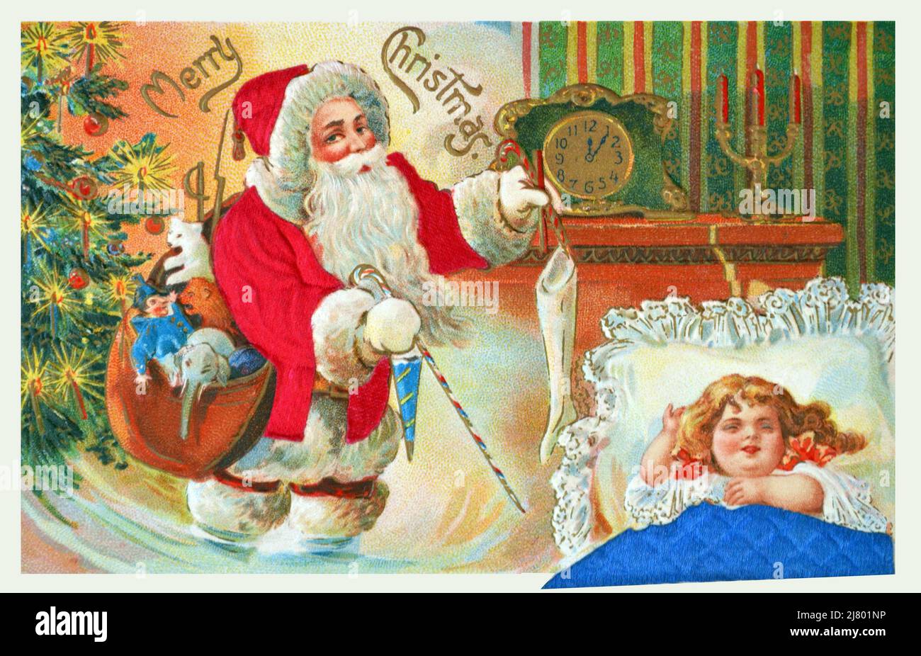 Santa filling stockings hi-res stock photography and images - Alamy