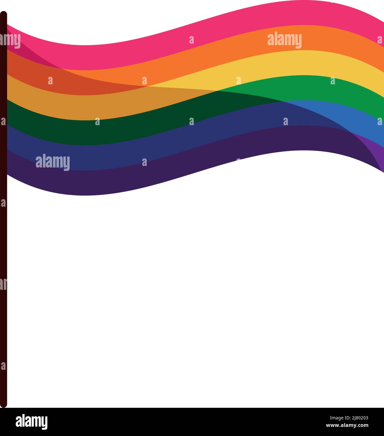 lgbtq flag waving in pole Stock Vector Image & Art - Alamy