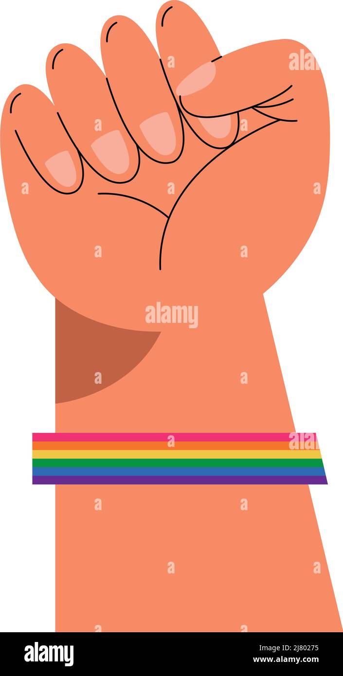 fist with lgbtq wristband icon Stock Vector Image & Art - Alamy