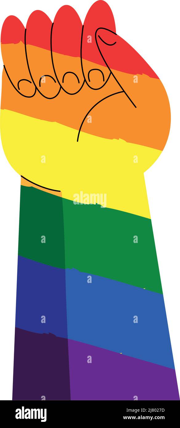 fist hand with lgbtq flag icon Stock Vector Image & Art - Alamy