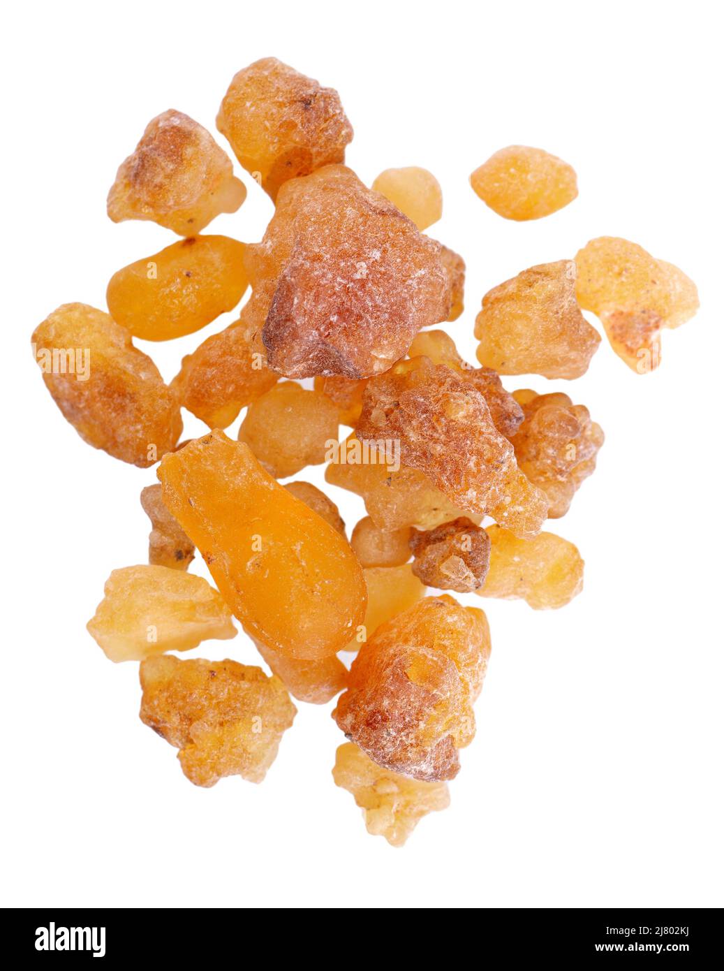Frankincense resin isolated on white background. Pile of natural ...
