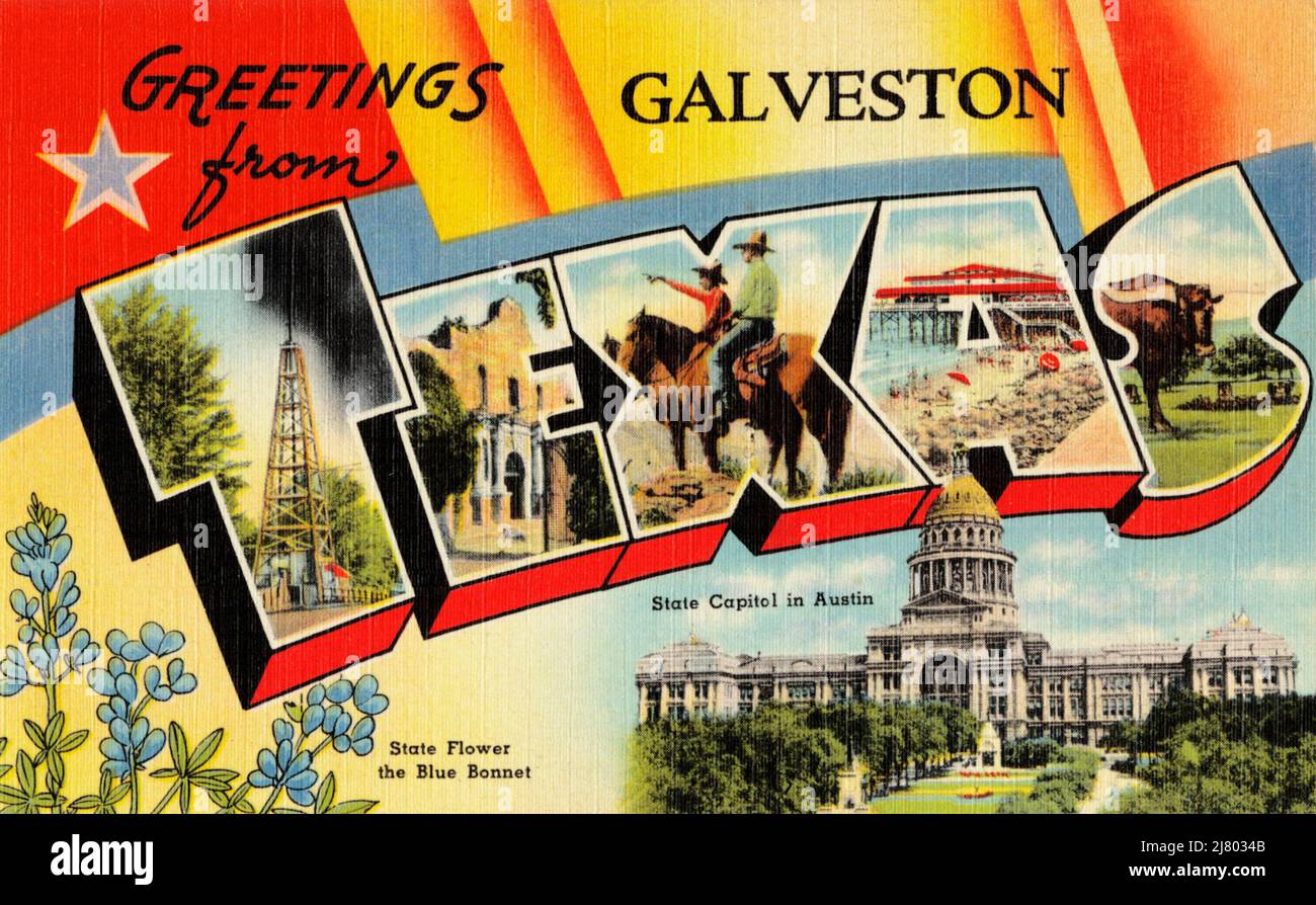 Greetings from Galveston, Texas Stock Photo - Alamy
