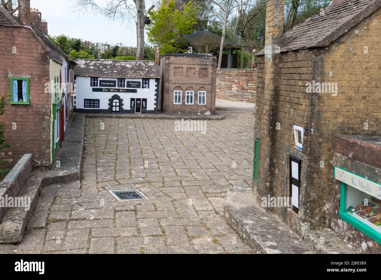 Wimborne.Dorset.United Kingdom.April 20tth 2022.View of a street in ...