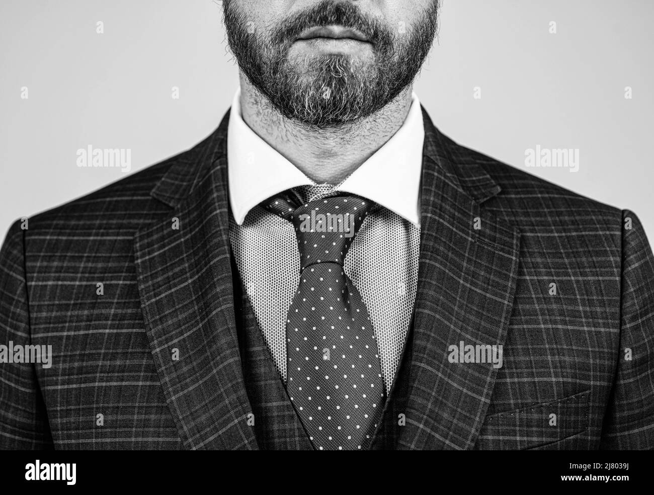 Bearded male face with unshaven facial hair cropped view in fashion ...