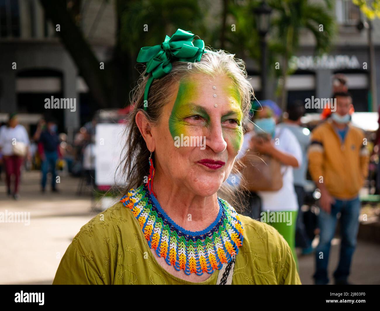 Medellin, Antioquia, Colombia - March 8 2022: Old Woman Dressed in ...
