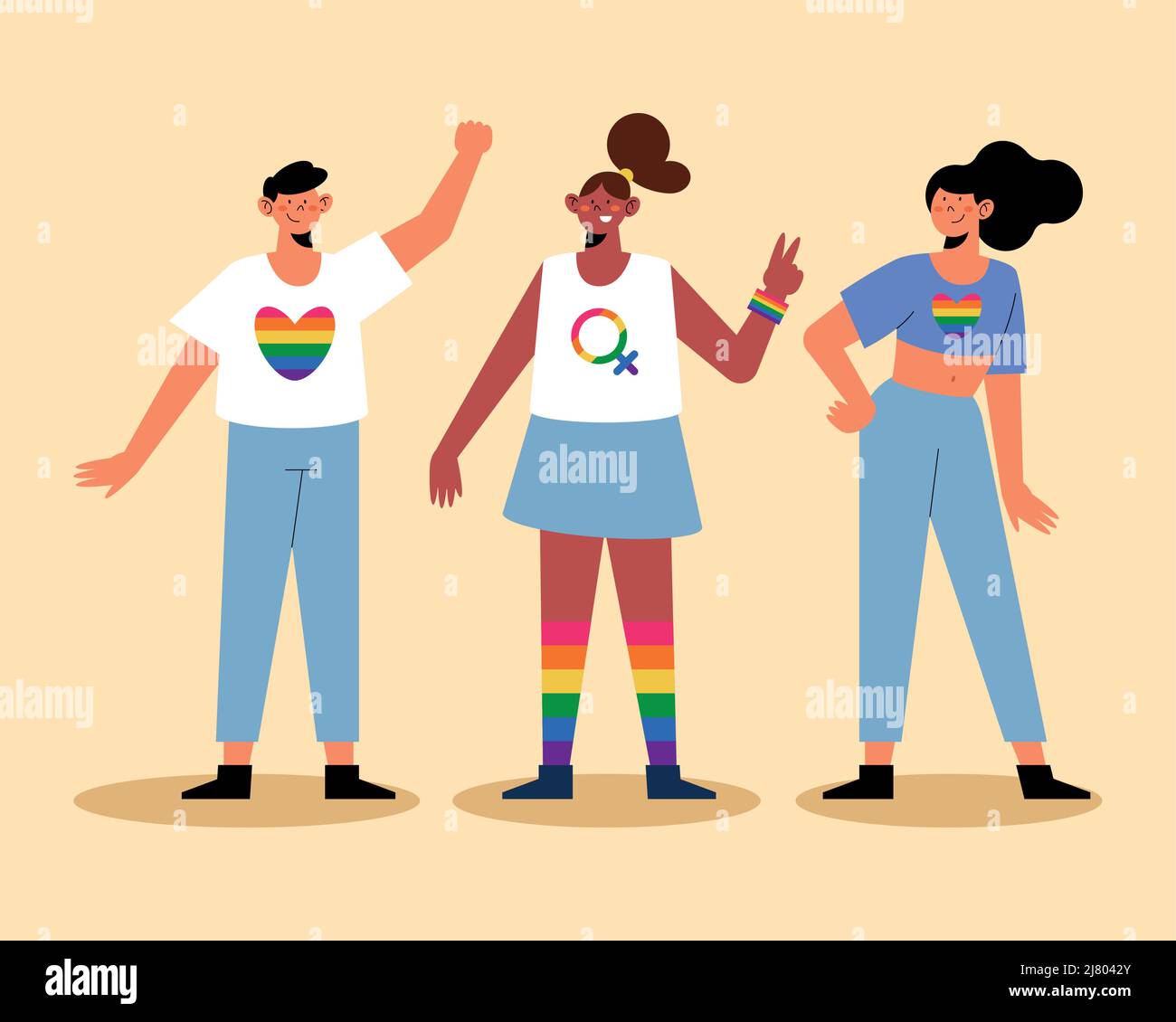 three lgbtq community persons characters Stock Vector Image & Art - Alamy