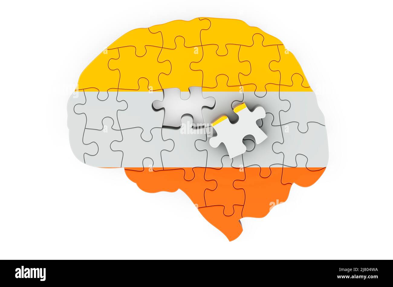 Brain with disability flag. 3D rendering isolated on white background ...