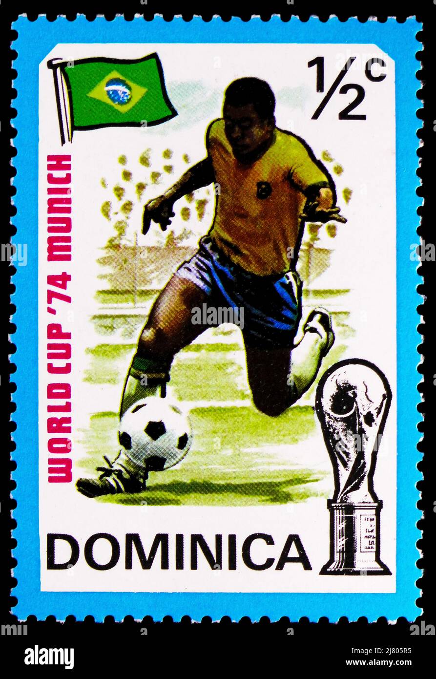 MOSCOW, RUSSIA - APRIL 10, 2022: Postage stamp printed in Dominica ...