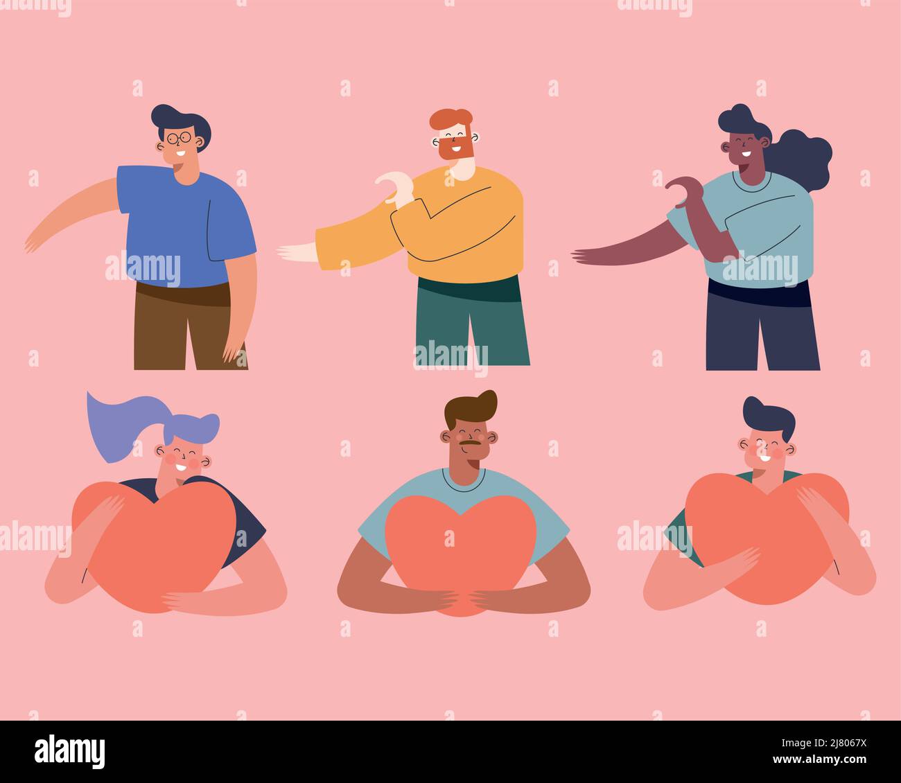 Interracial group friends characters hi-res stock photography and ...