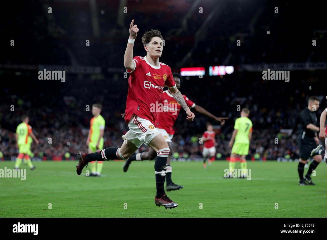 Manchester United's Alejandro Garnacho celebrates after scoring their ...