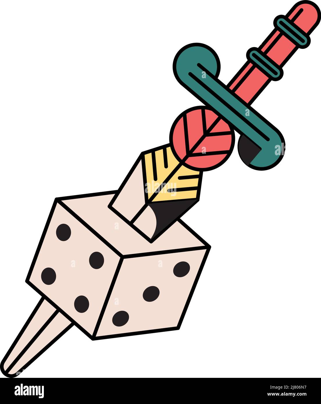 dice and sword tattoo icon Stock Vector Image & Art - Alamy