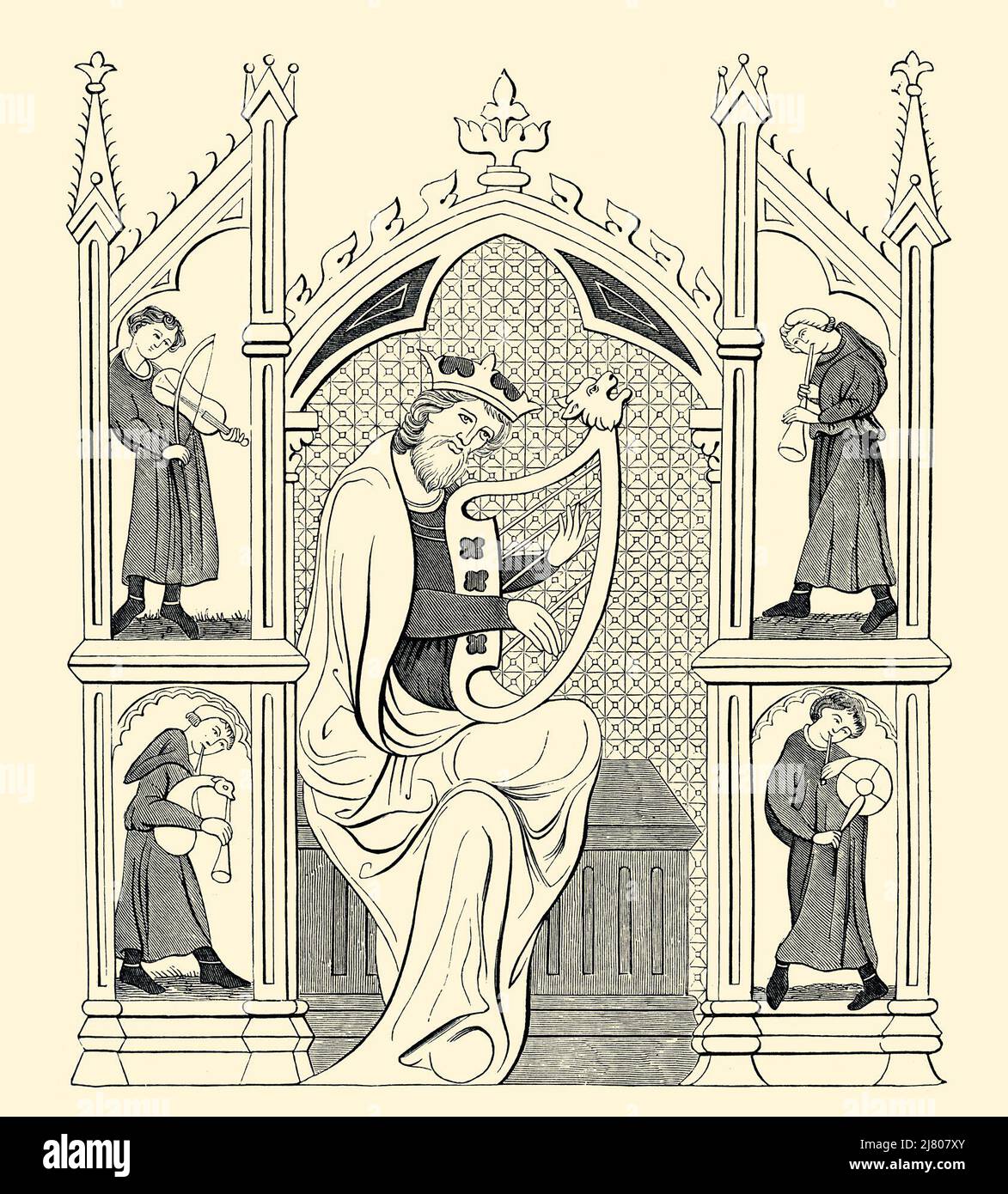 King david playing lyre hi-res stock photography and images - Alamy