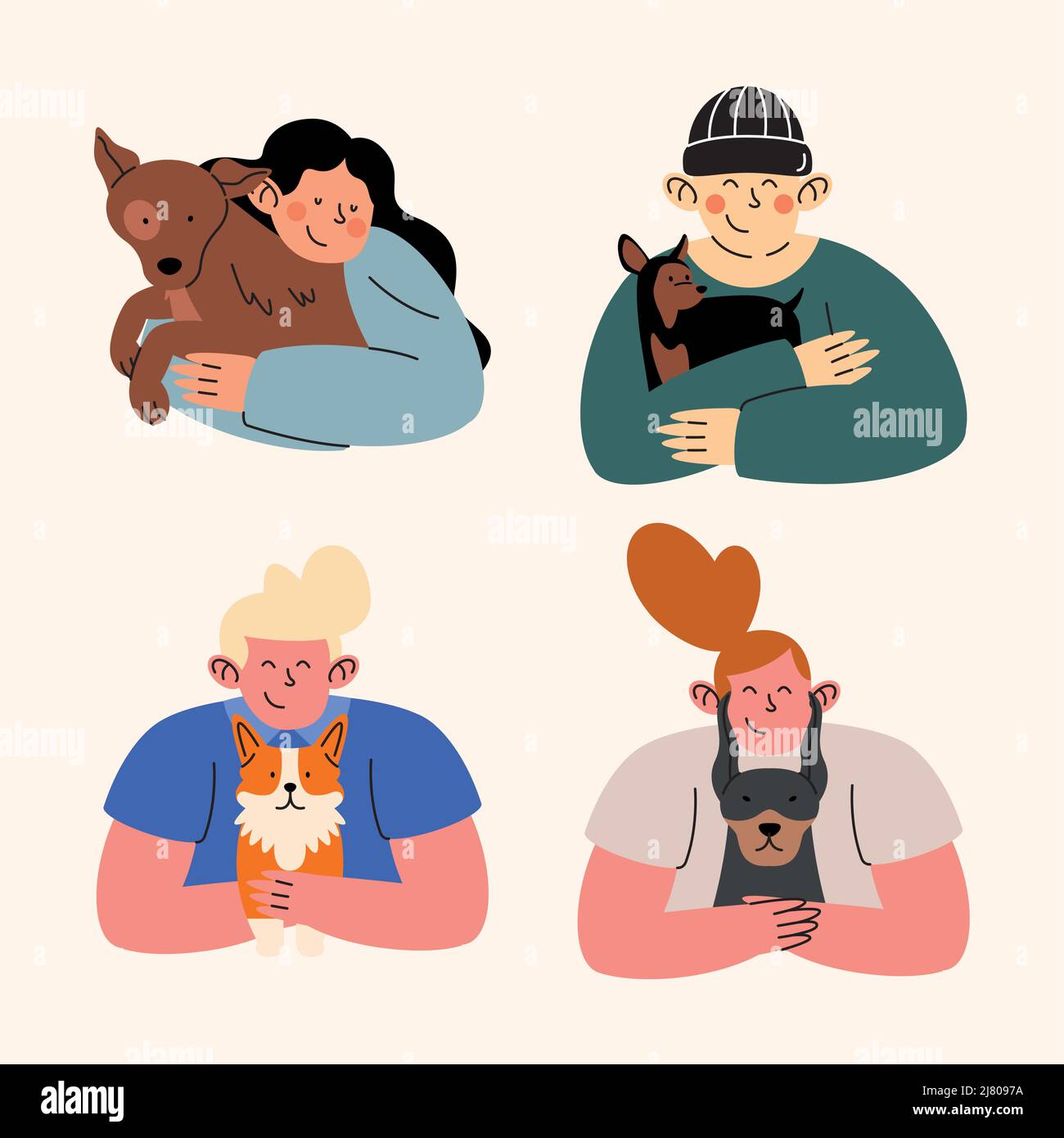 Four friends hugging Stock Vector Images - Alamy