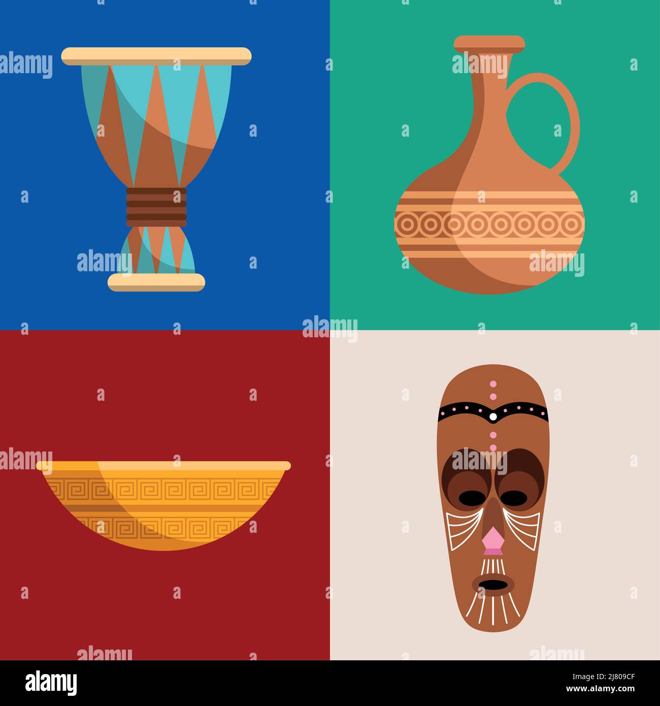 four africa culture set icons Stock Vector Image & Art - Alamy