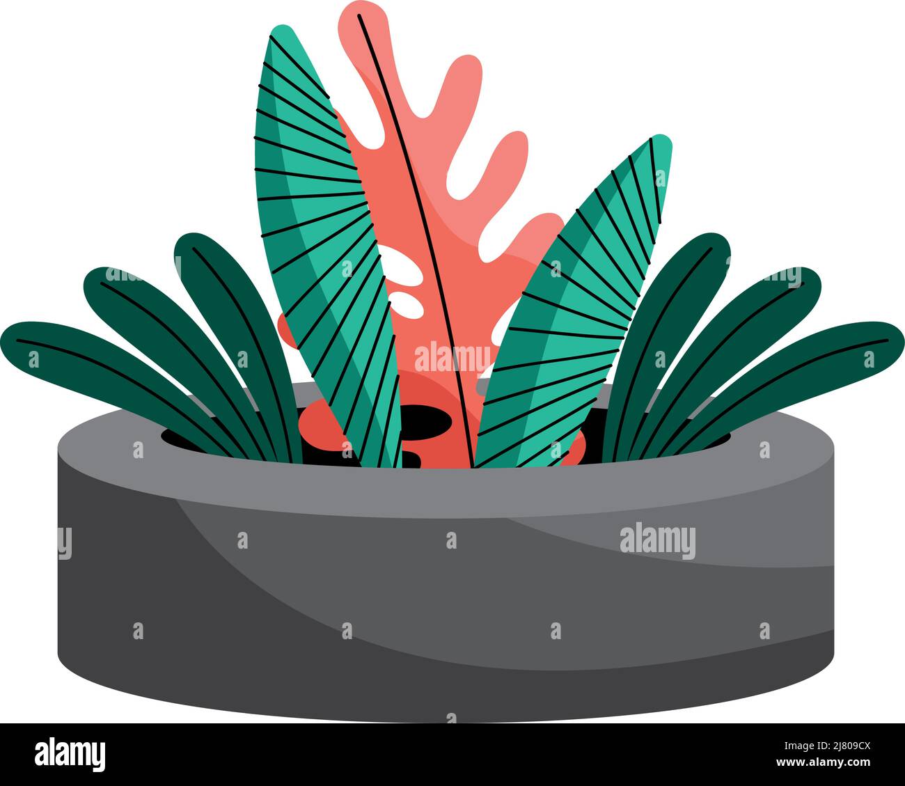 concrete pot with plants icon Stock Vector Image & Art - Alamy