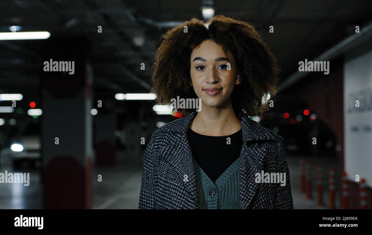 Beautiful Young Curly Haired African American Girl Millennial