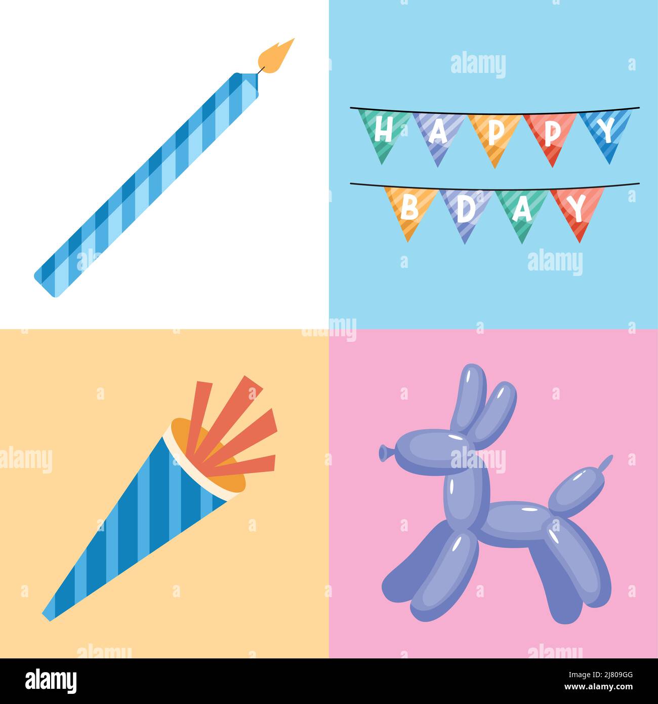 birthday celebration set four items Stock Vector Image & Art - Alamy