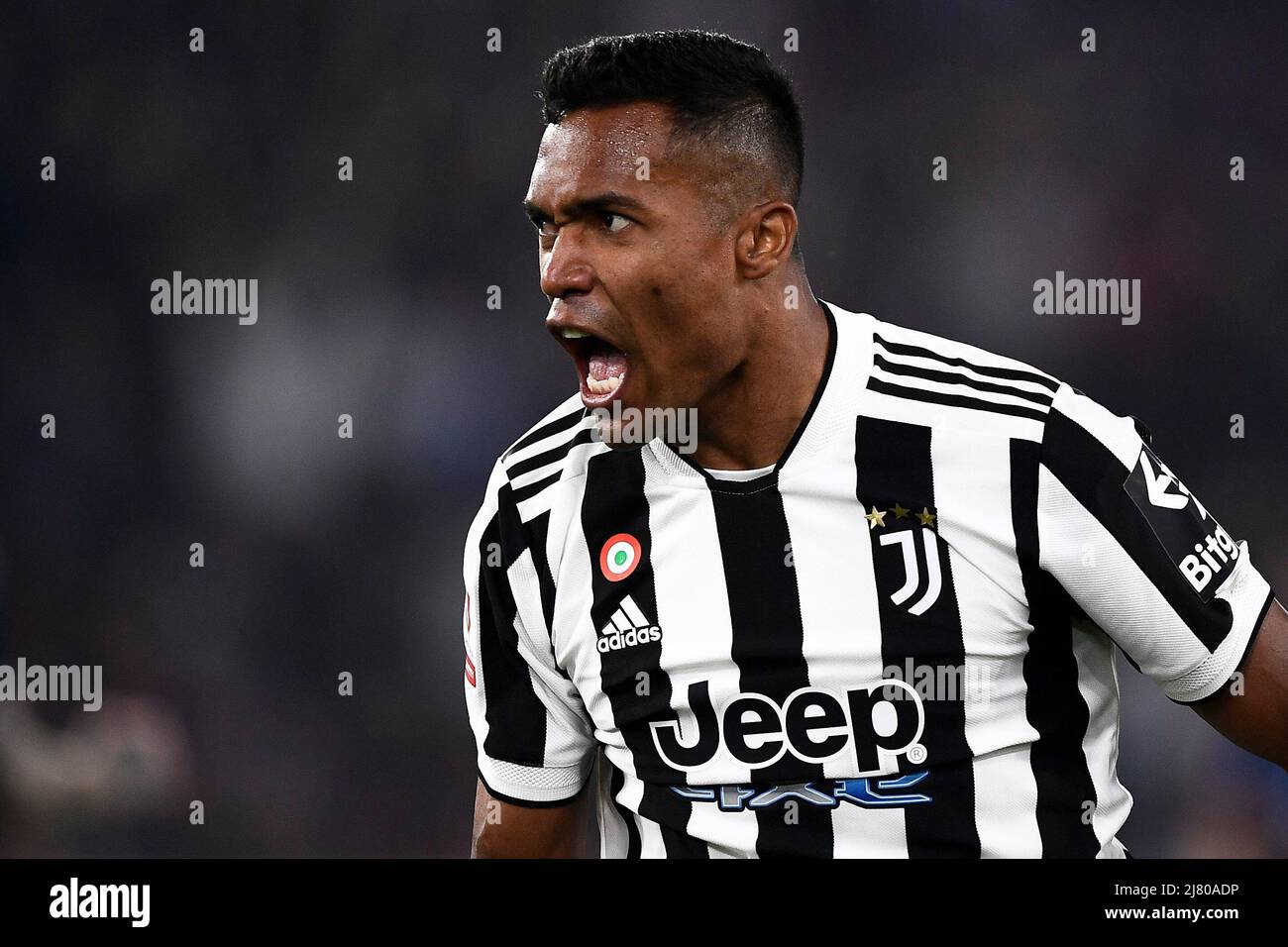 Rome, Italy. 11 May 2022. Alex Sandro of Juventus FC celebrates after ...