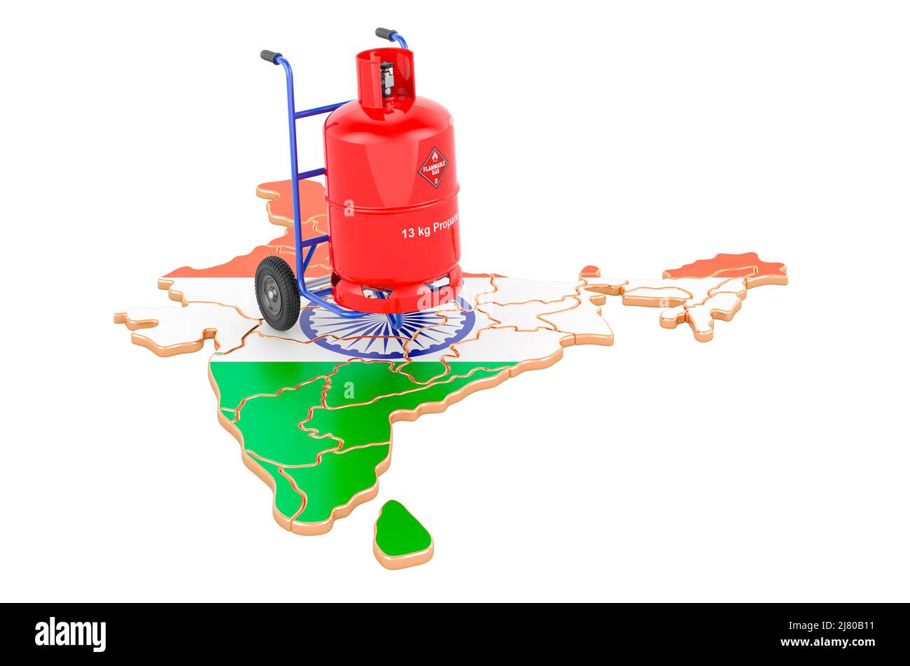 Indian map with propane gas cylinder on hand truck. Gas Delivery ...
