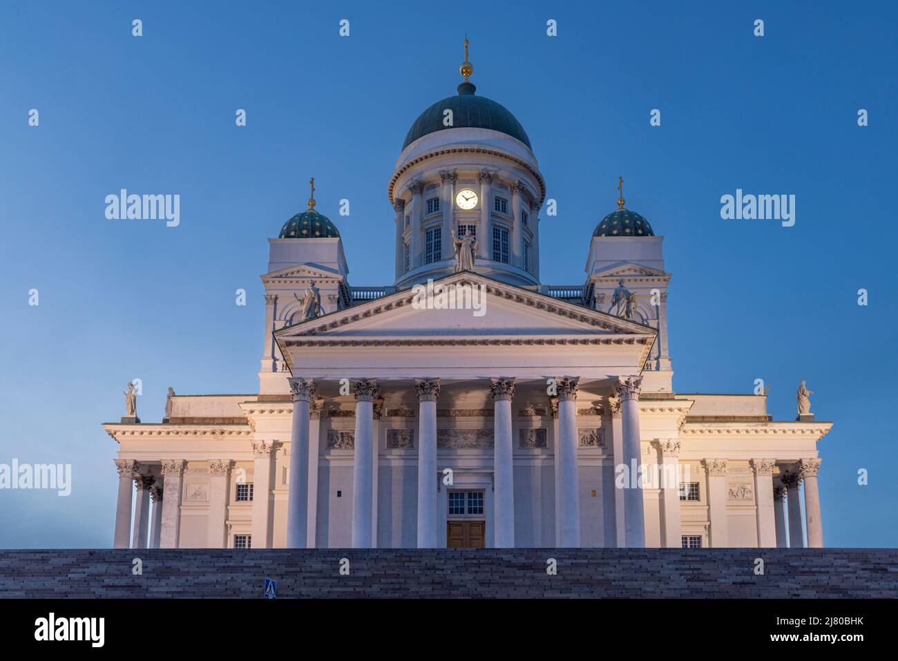 Helsinki Cathedral illuminated on a spring night Stock Photo - Alamy