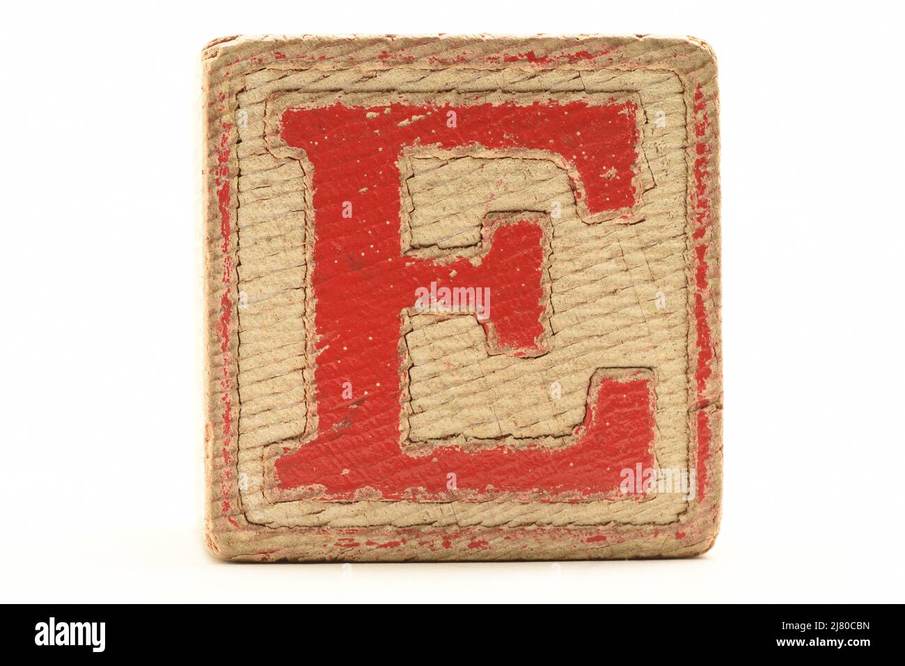 Children's Color Vintage Toy Block E Stock Photo - Alamy