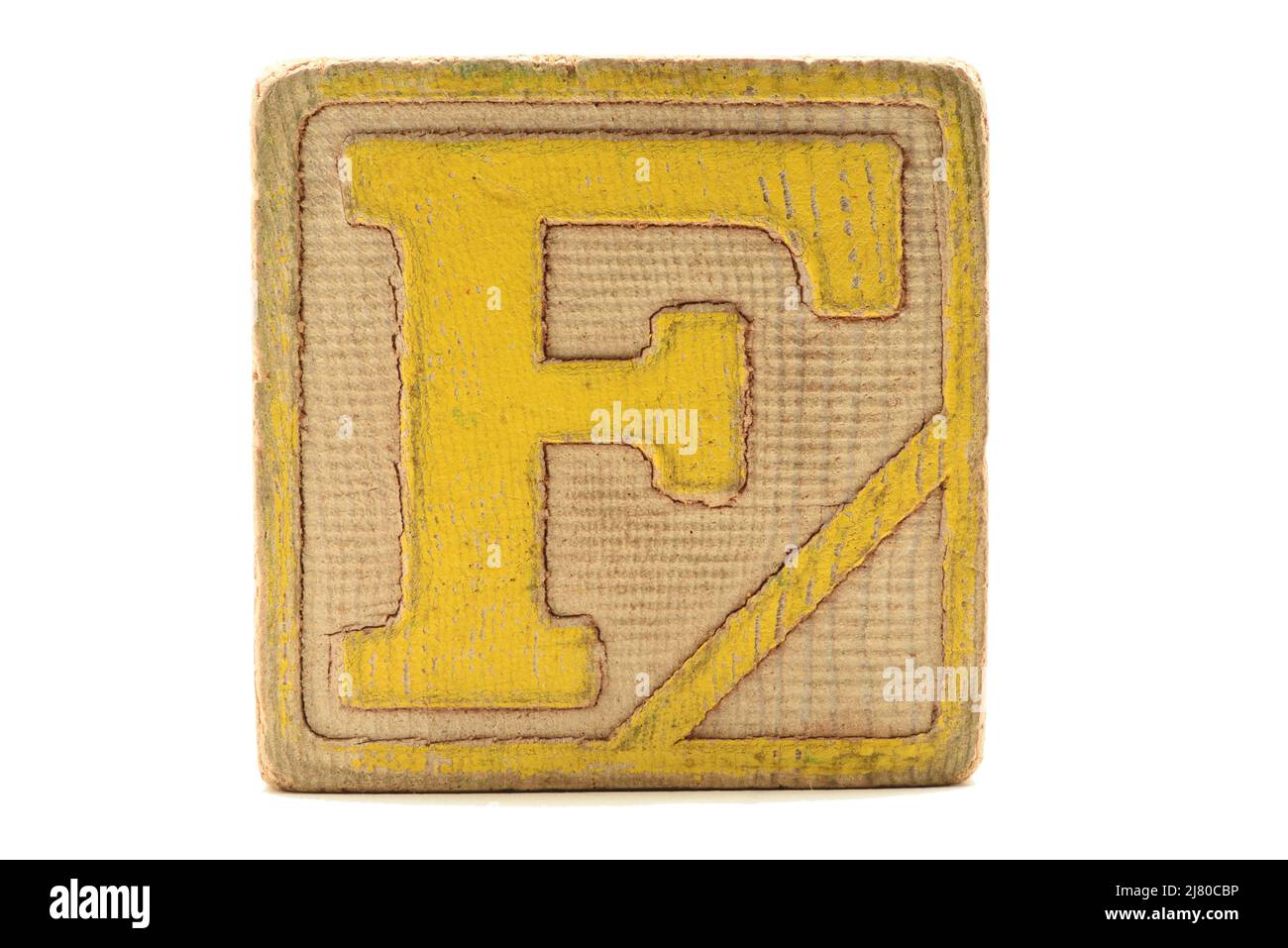 Children's Color Vintage Toy Block F Stock Photo - Alamy