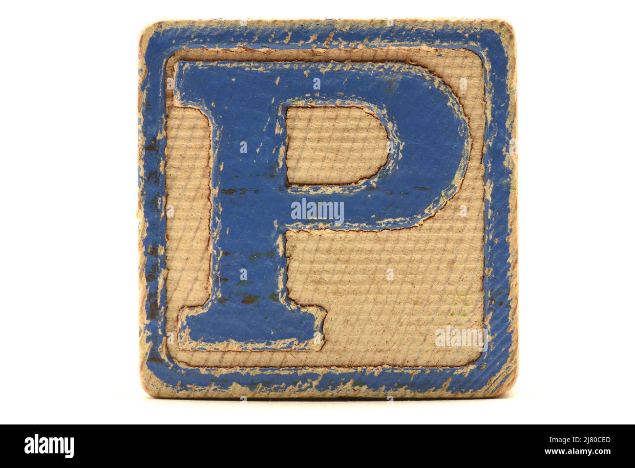 Children's Color Vintage Toy Block P Stock Photo - Alamy