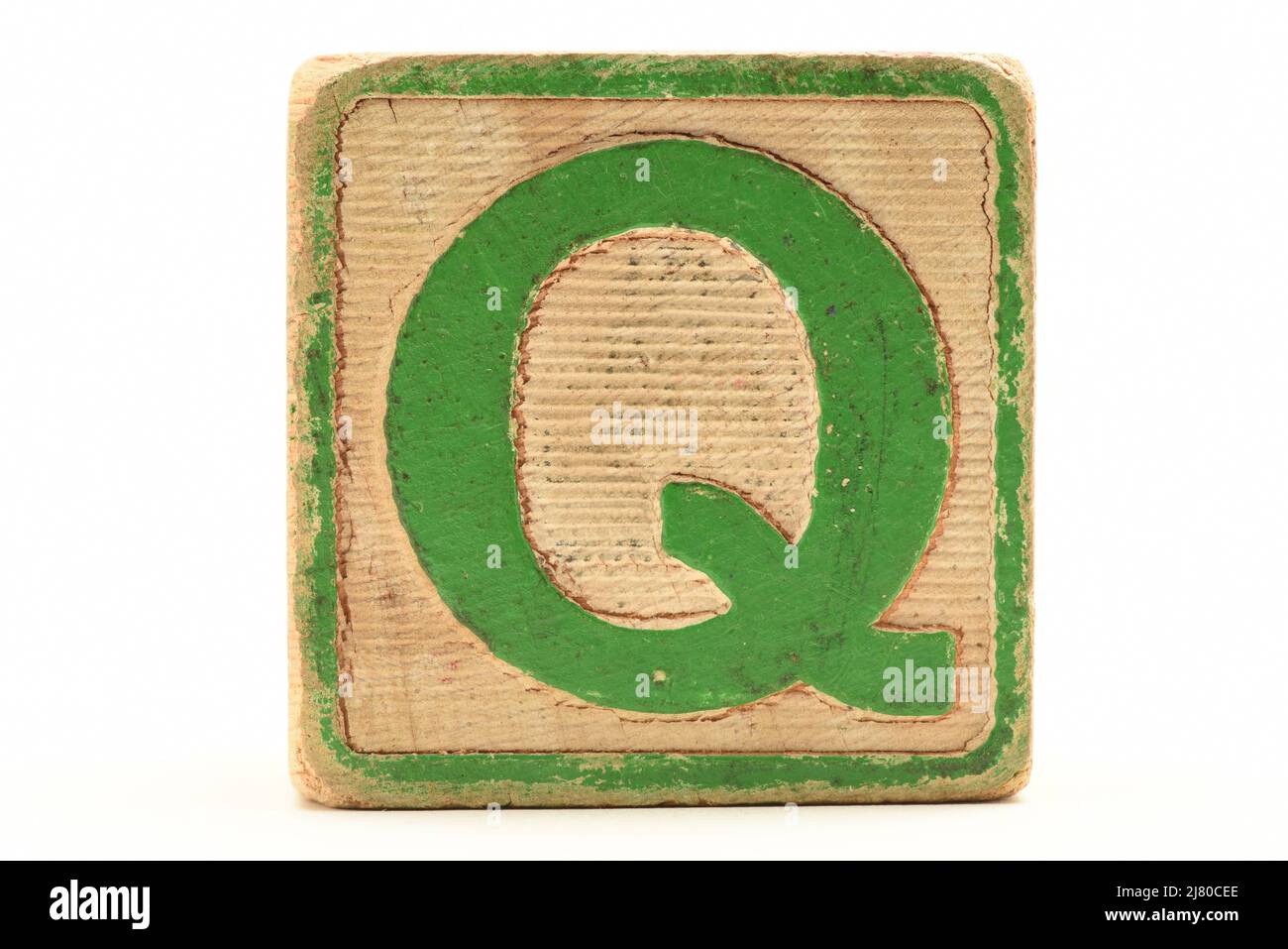 Children's Color Vintage Toy Block Q Stock Photo - Alamy